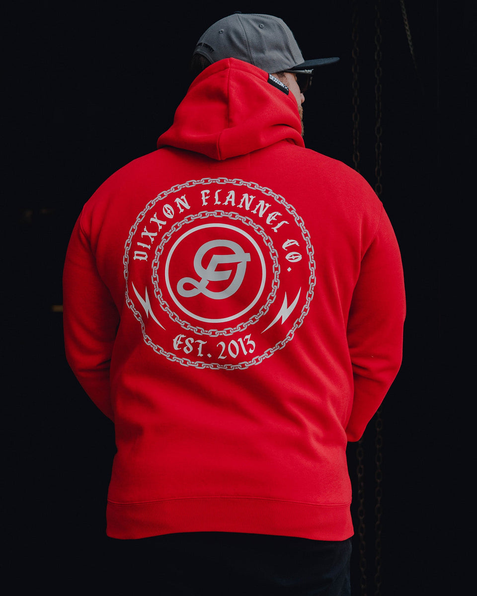 Gray And White Linked Zip Up Hoodie Red Dixxon Flannel Co