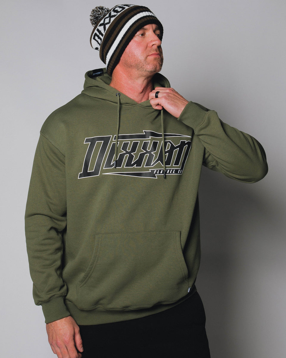 Mens Black Bolt Pullover Hoodie O D Green Dixxon Flannel Co