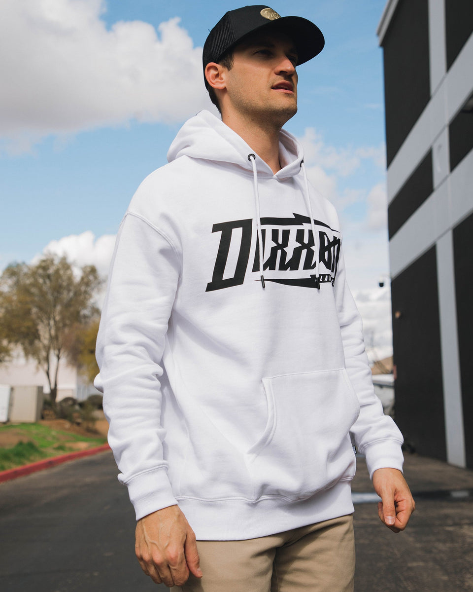 Mens Black Bolt Pullover Hoodie White Dixxon Flannel Co