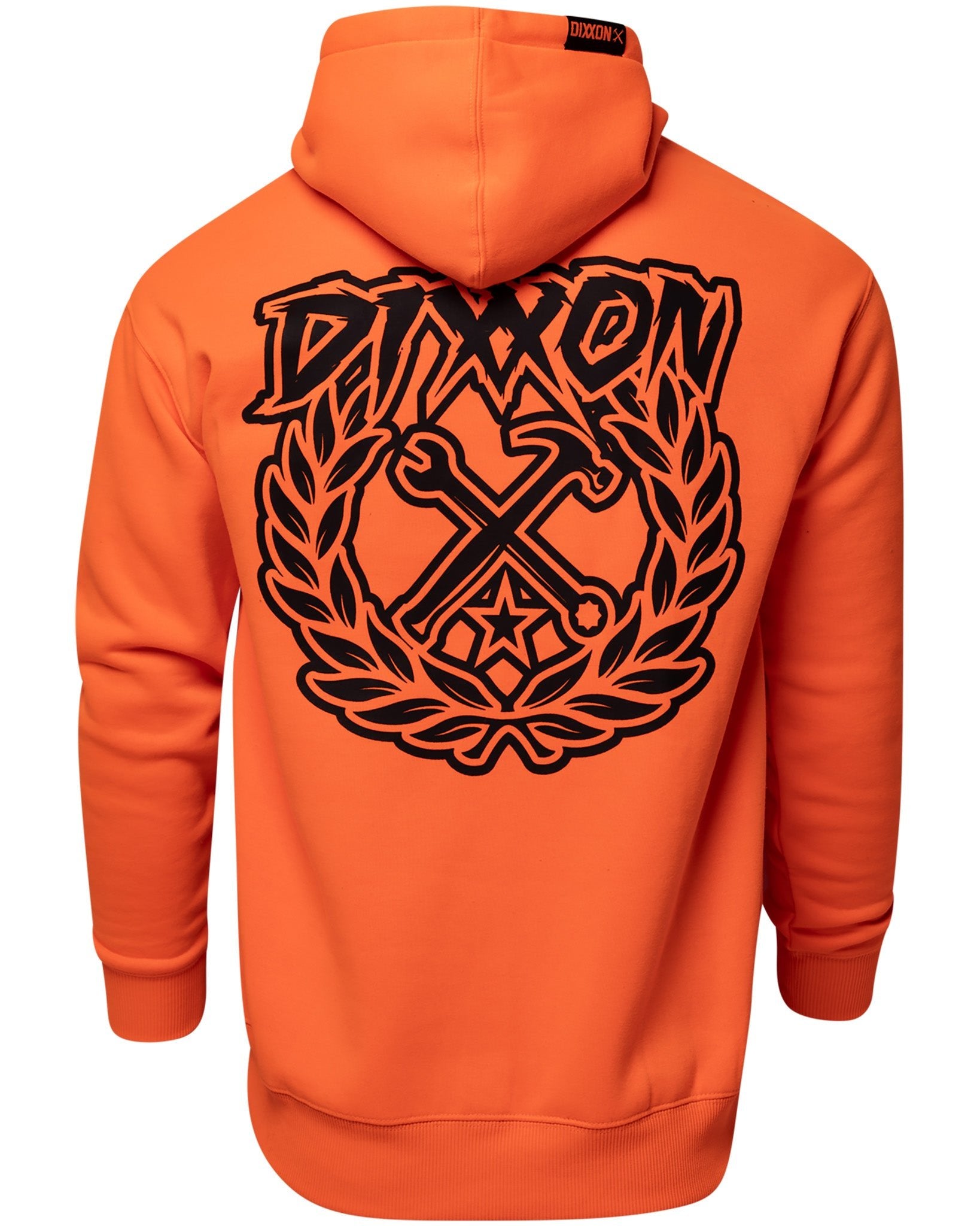 Black Party Crest Pullover Hoodie - Safety Orange | Dixxon Flannel Co.