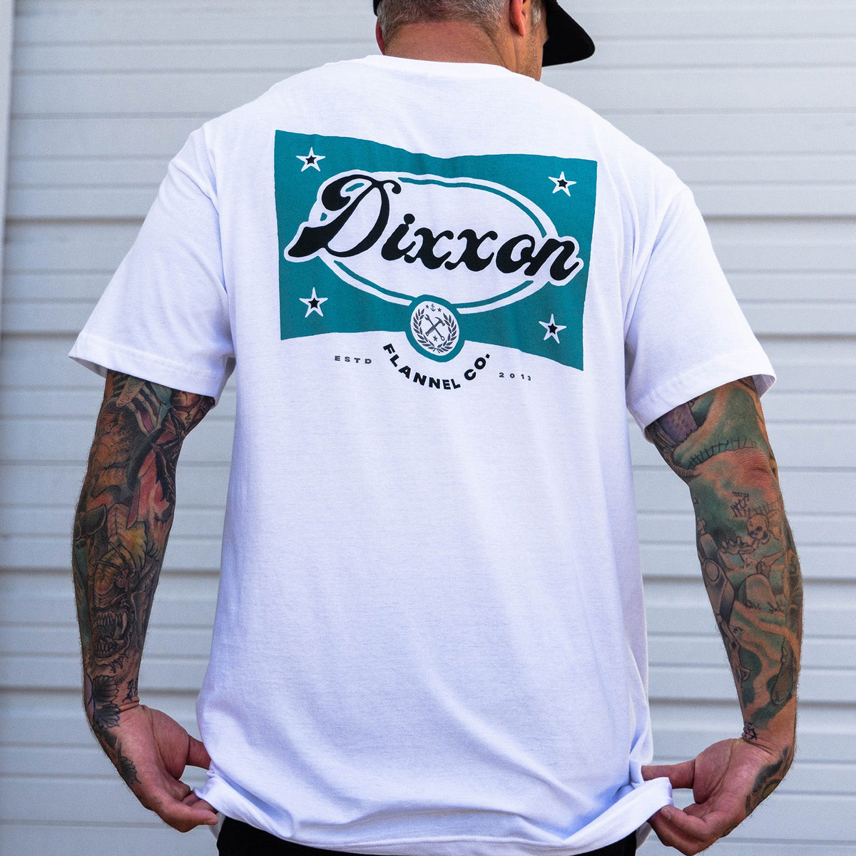 Black Timeless Badge T-Shirt - White | Dixxon Flannel Co.