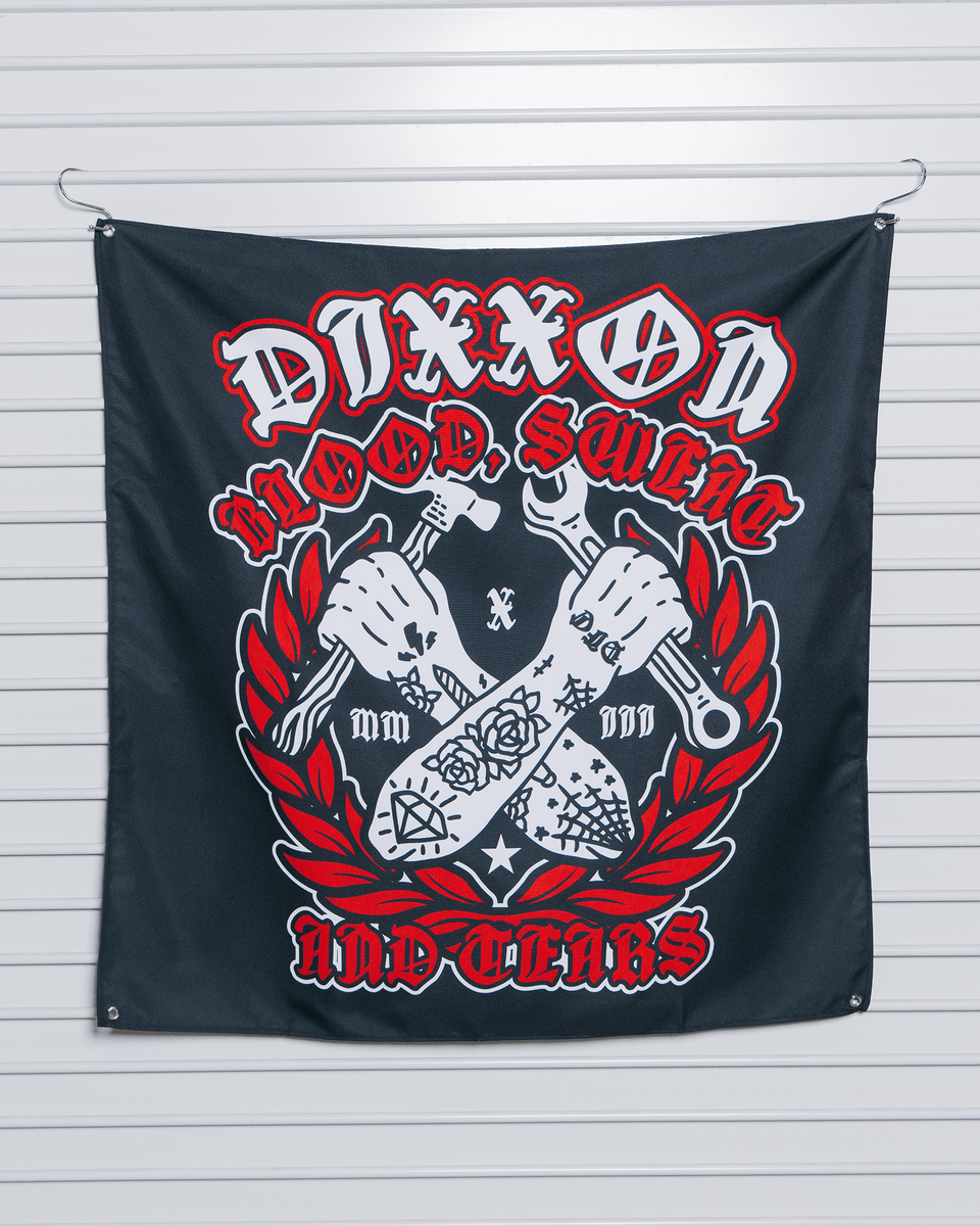 Blood, Sweat, & Tears Garage Banner - 36" x 36" | Dixxon Flannel Co.