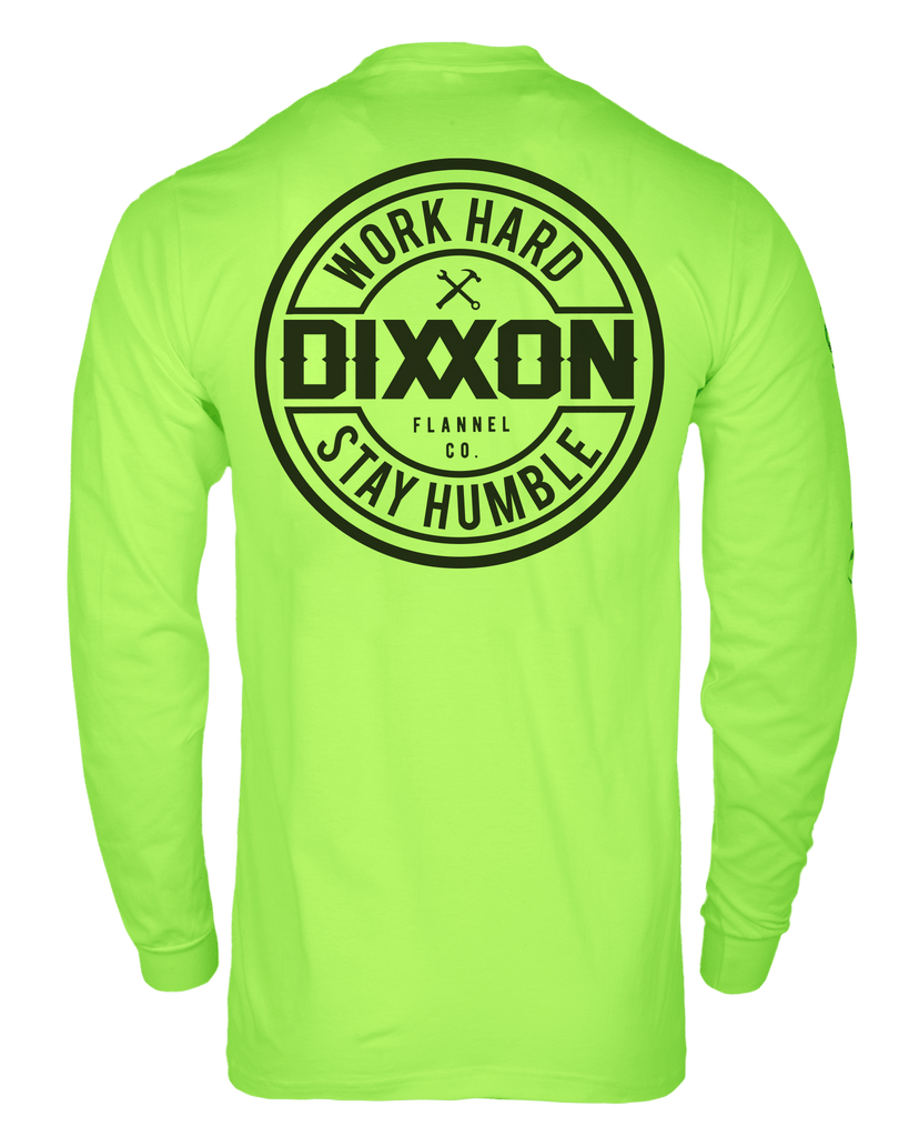 Men's Corpo Hi Vis Long Sleeve T-Shirt - Safety Green | Dixxon Flannel Co.