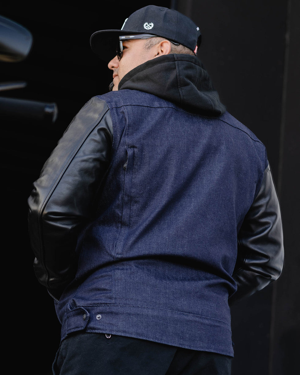 Men's Dillinger Denim & Leather Jacket - Blue Denim | Dixxon Flannel Co.