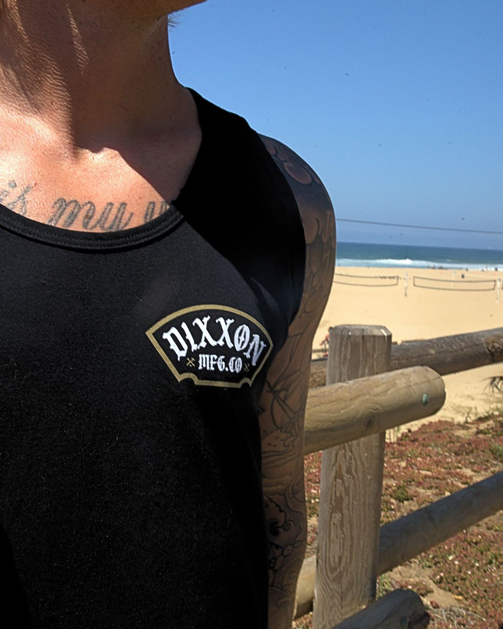 Gold/White Salty Patch Tank - Black | Dixxon Flannel Co.