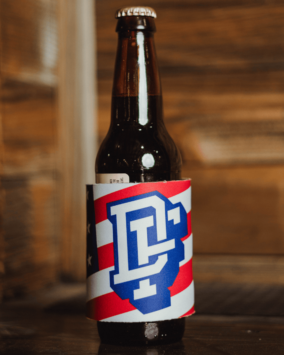 Monogram Snap Koozie Can Cooler - Red, White, & Blue | Dixxon Flannel Co.