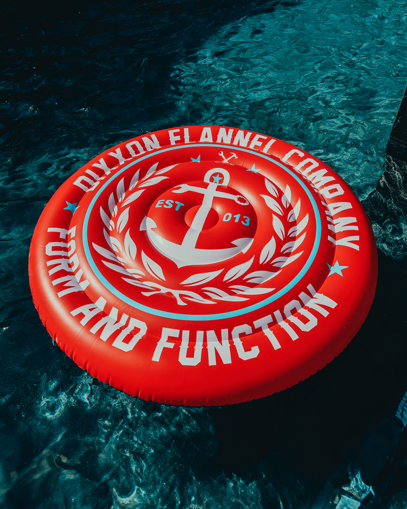 Red & White Salty Crest Round Pool Float | Dixxon Flannel Co.