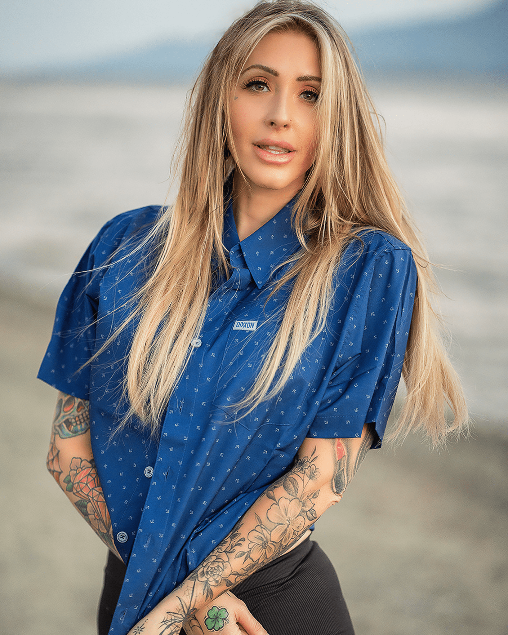 Women's Avery Short Sleeve - Blue & Gray | Dixxon Flannel Co.