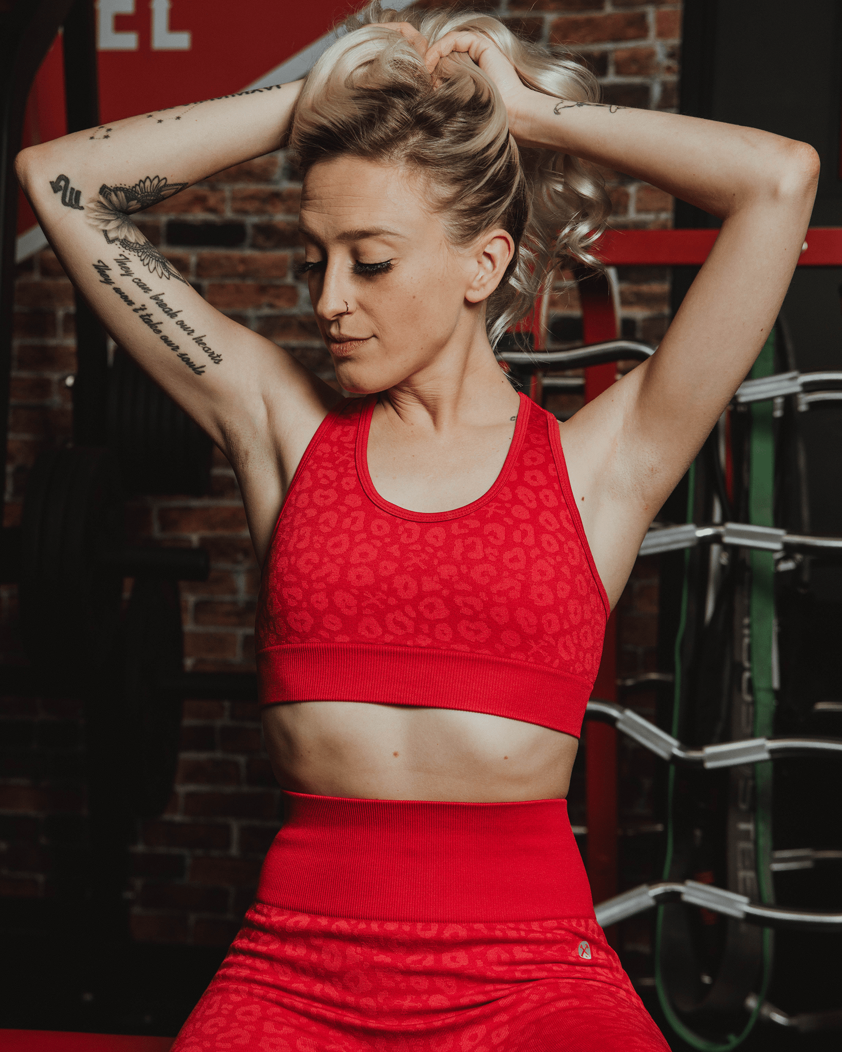 Women's Seamless Sports Bra - Red Leopard | Dixxon Flannel Co.