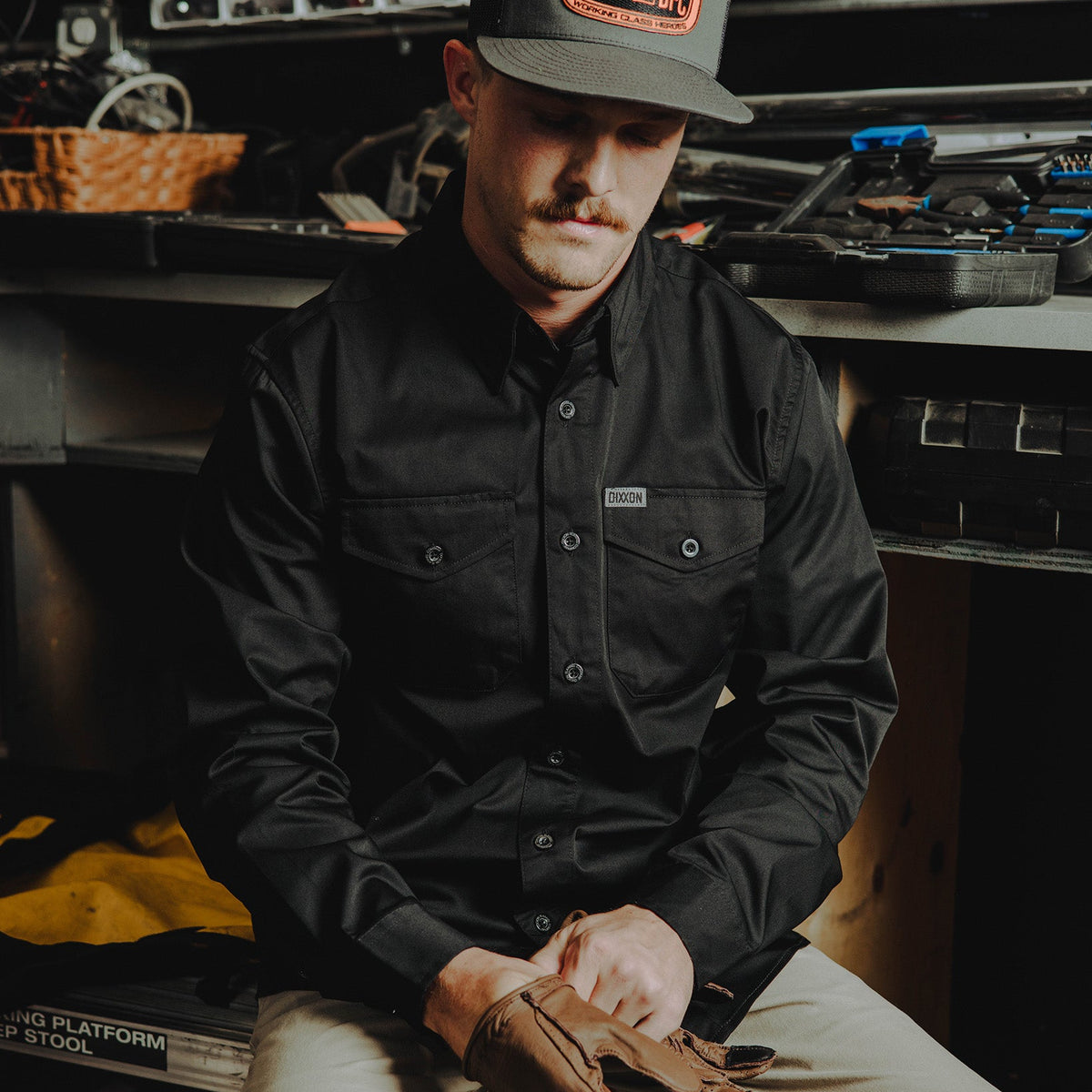 Men's WorkForce Long Sleeve Work Shirt - Black | Dixxon Flannel Co.