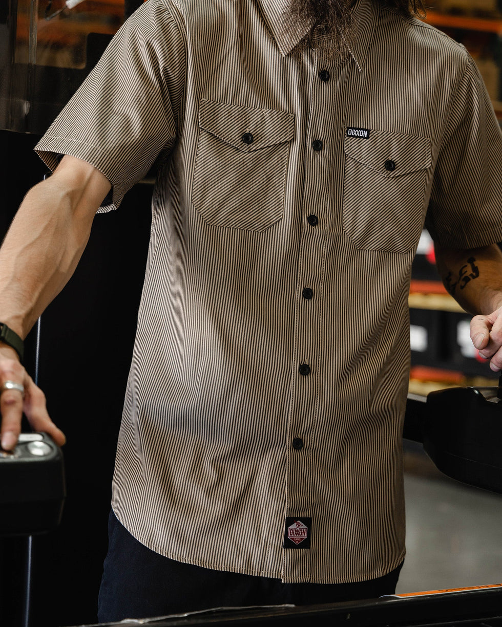 WorkForce Short Sleeve Work Shirt - Khaki & Black | Dixxon Flannel Co.