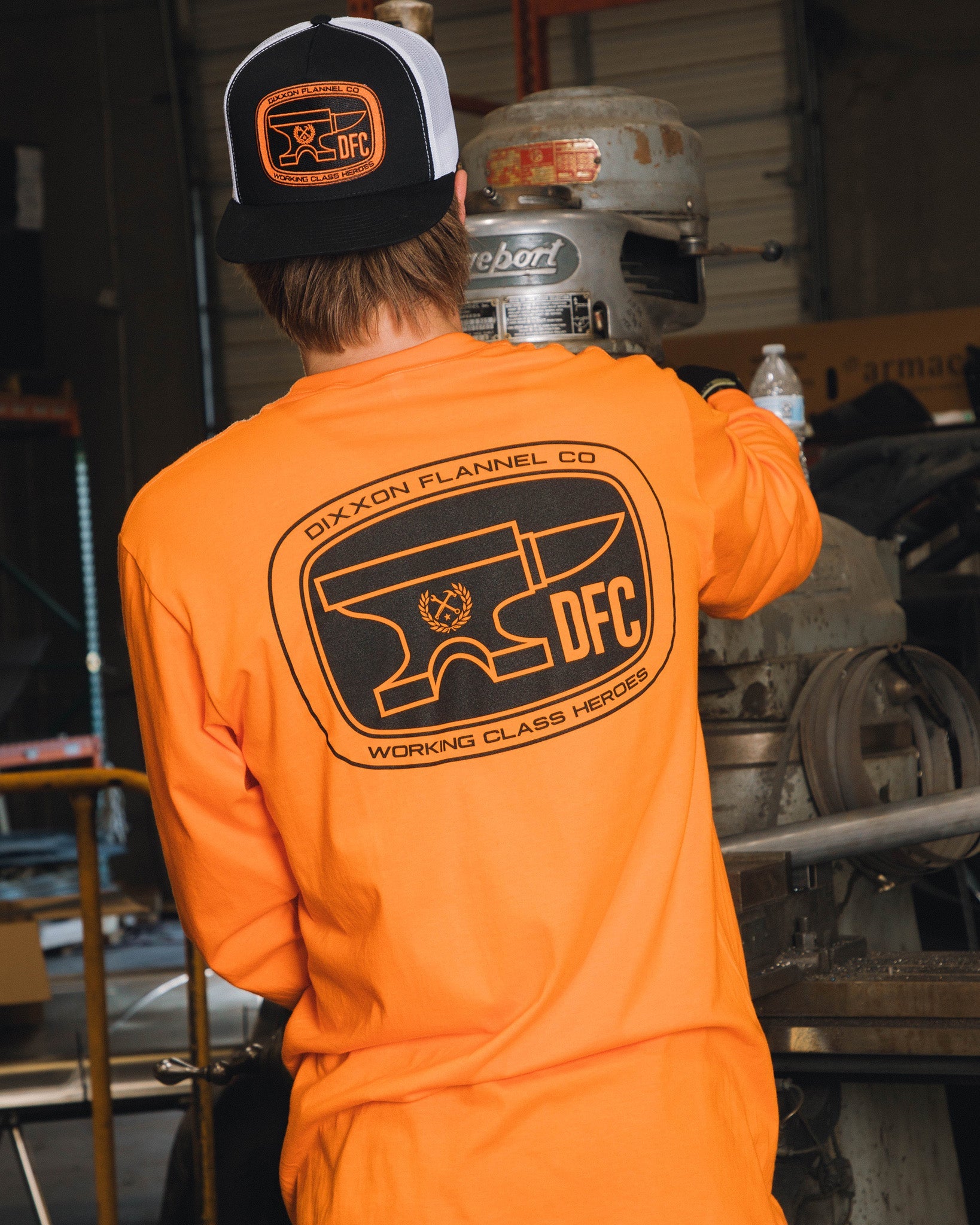 Men's Checkpoint Hi Vis Long Sleeve T-Shirt - Orange | Dixxon Flannel Co.