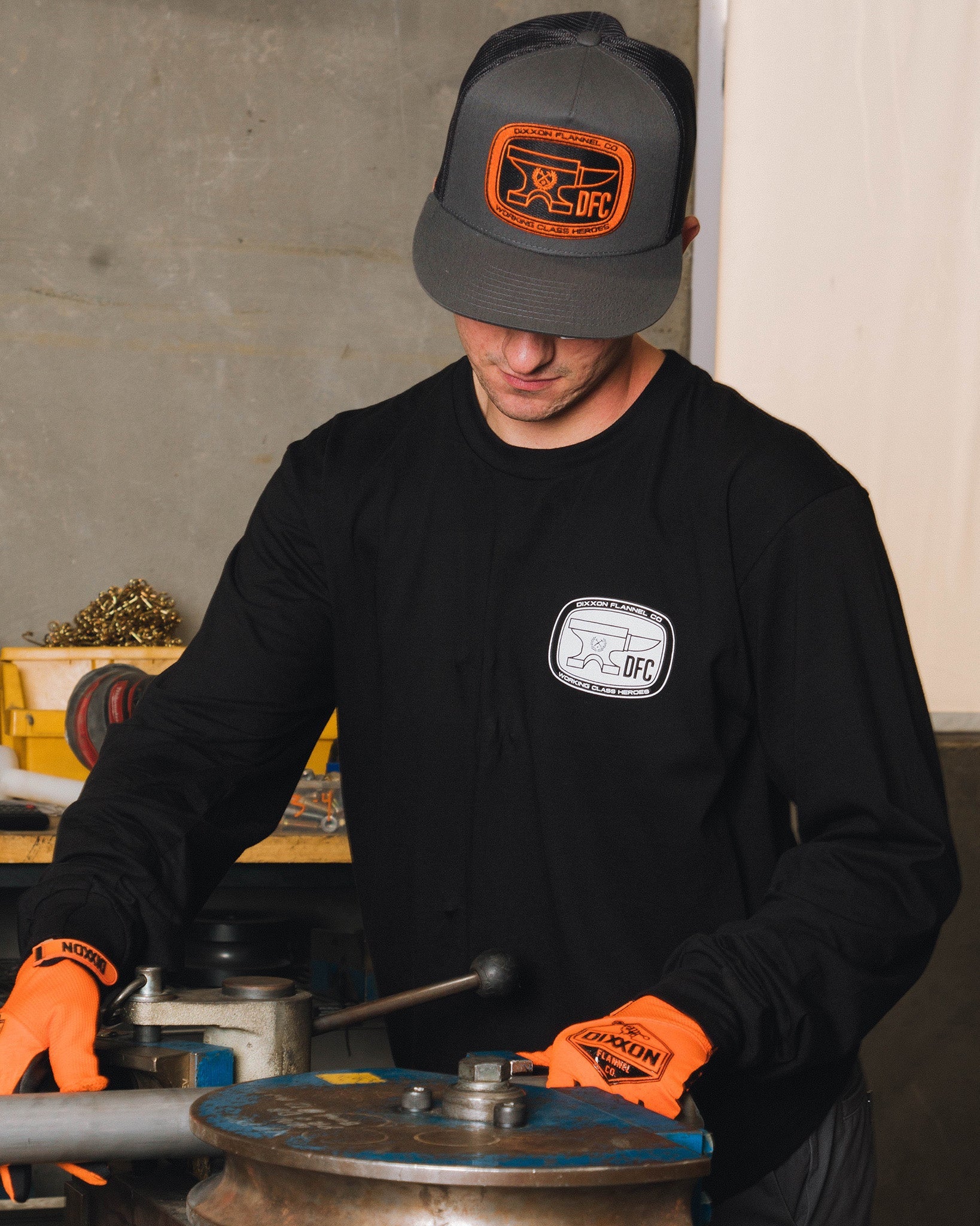 Men's Checkpoint Long Sleeve T-Shirt - Black | Dixxon Flannel Co.