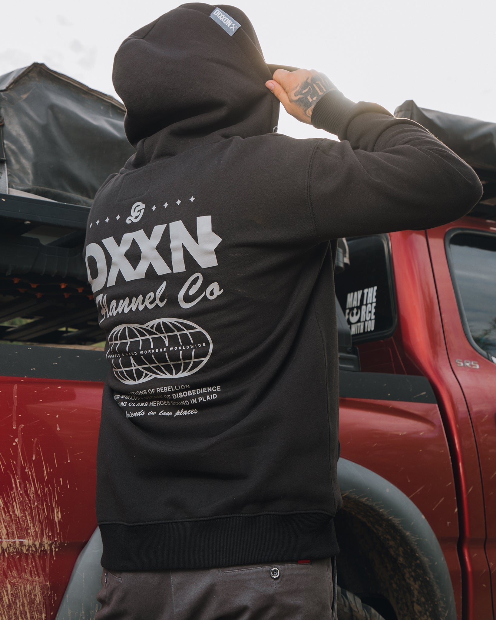 Mens Gray Tech Zip Up Hoodie Black Dixxon Flannel Co
