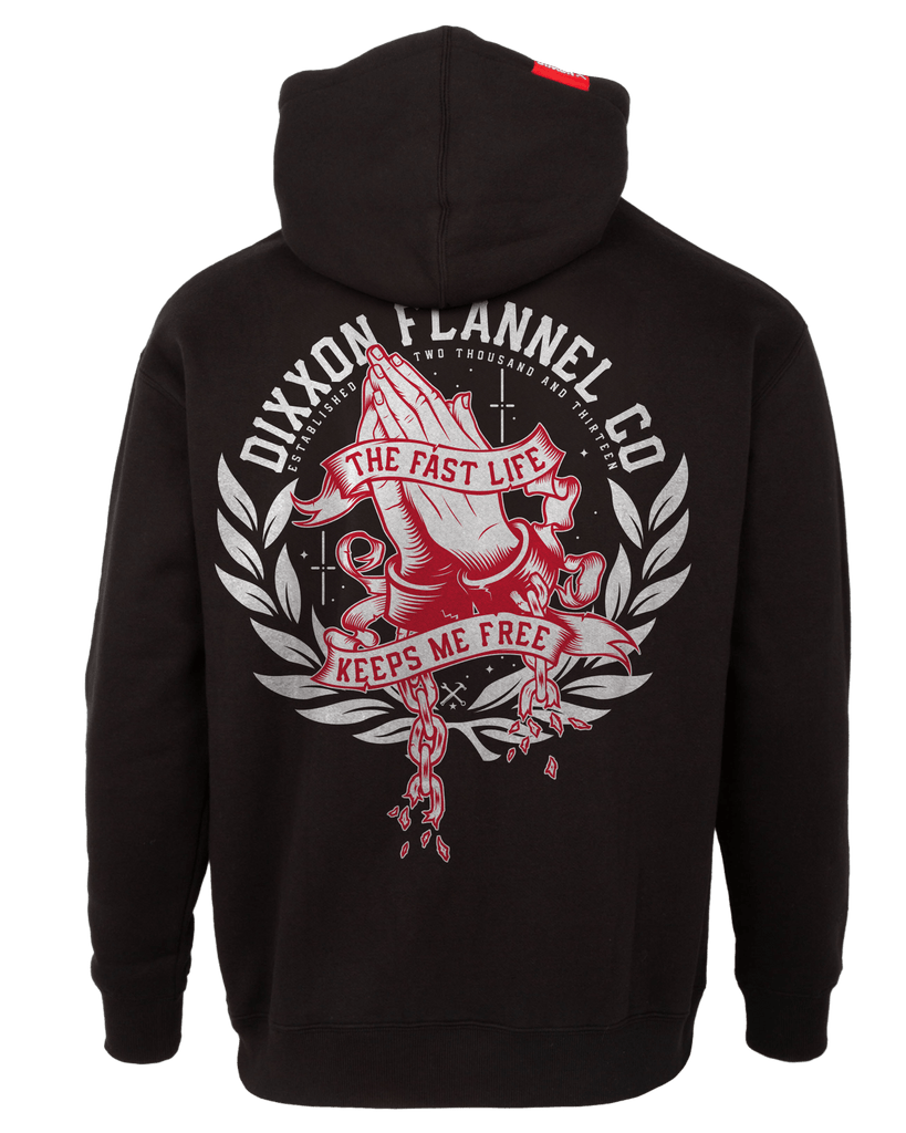 Mens Red And White Otto Zip Up Hoodie Black Dixxon Flannel Co