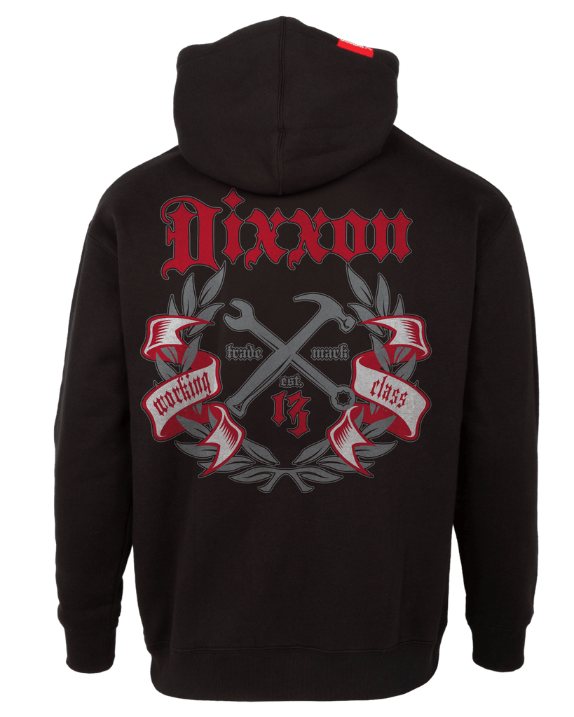 Mens Gray And Red Award Crest Zip Up Hoodie Black Dixxon Flannel Co