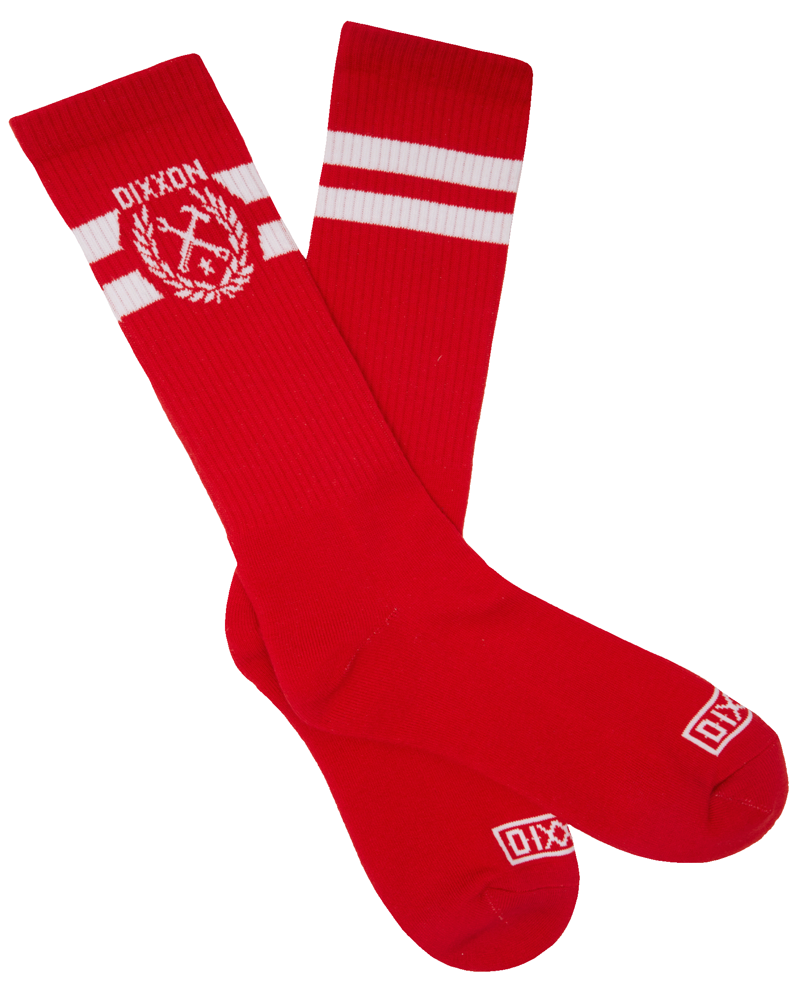 Stay Humble Premium Crew Socks - Red & White | Dixxon Flannel Co.
