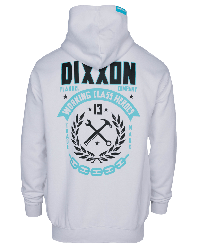 Mens Tiffany And White Weld Zip Up Hoodie White Dixxon Flannel Co