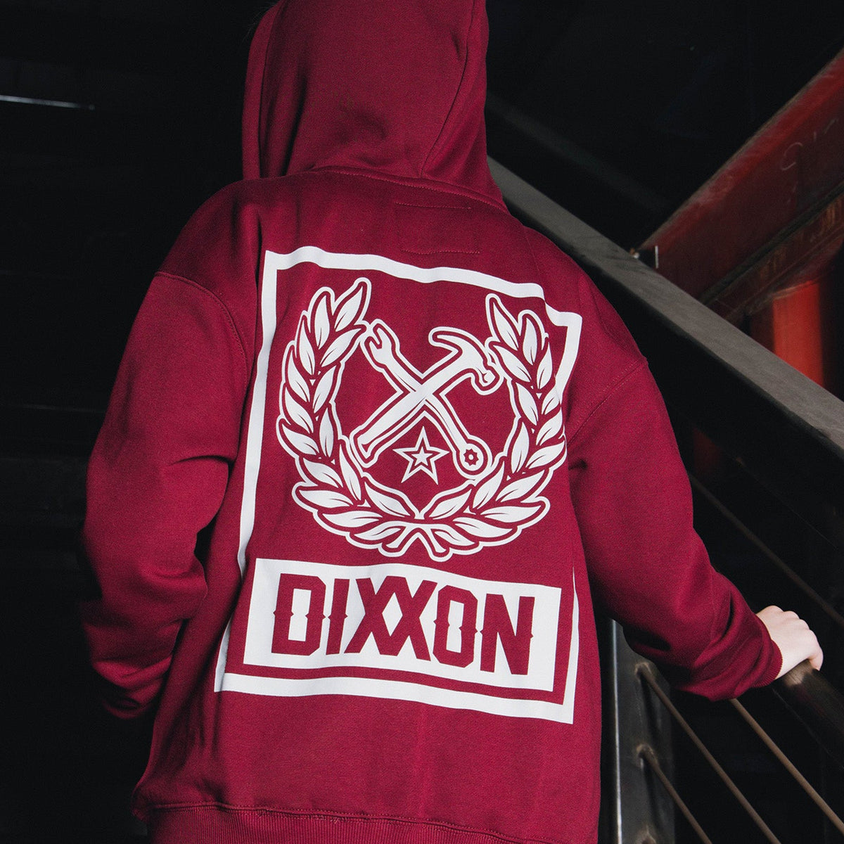 Women's Gray Box Crest Zip Up - Maroon | Dixxon Flannel Co.
