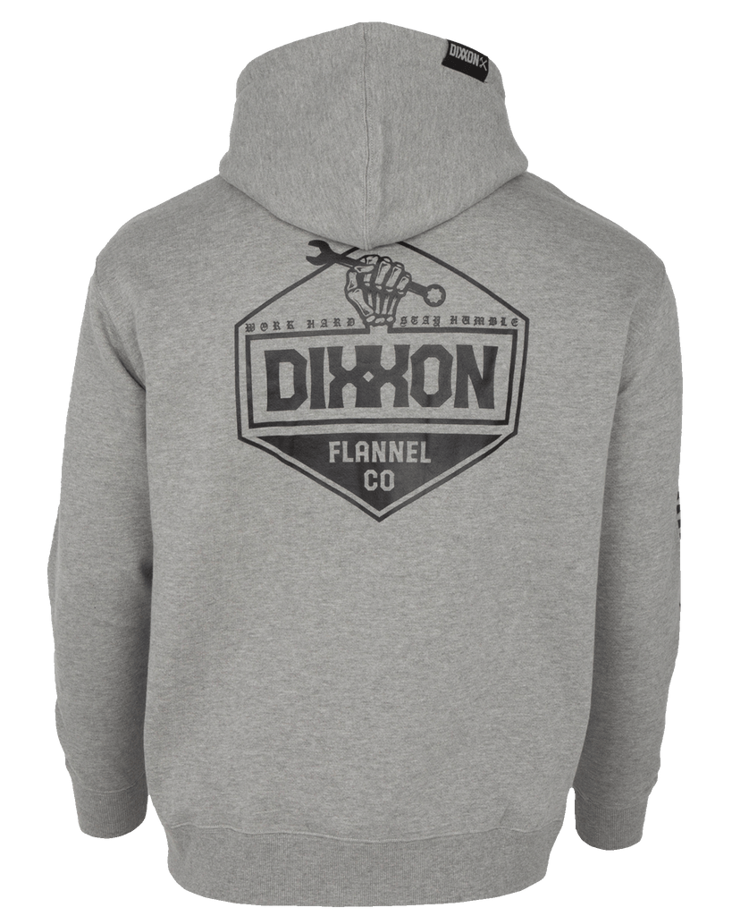 Mens Working Class Fist Zip Up Hoodie Gray And Black Dixxon Flannel Co